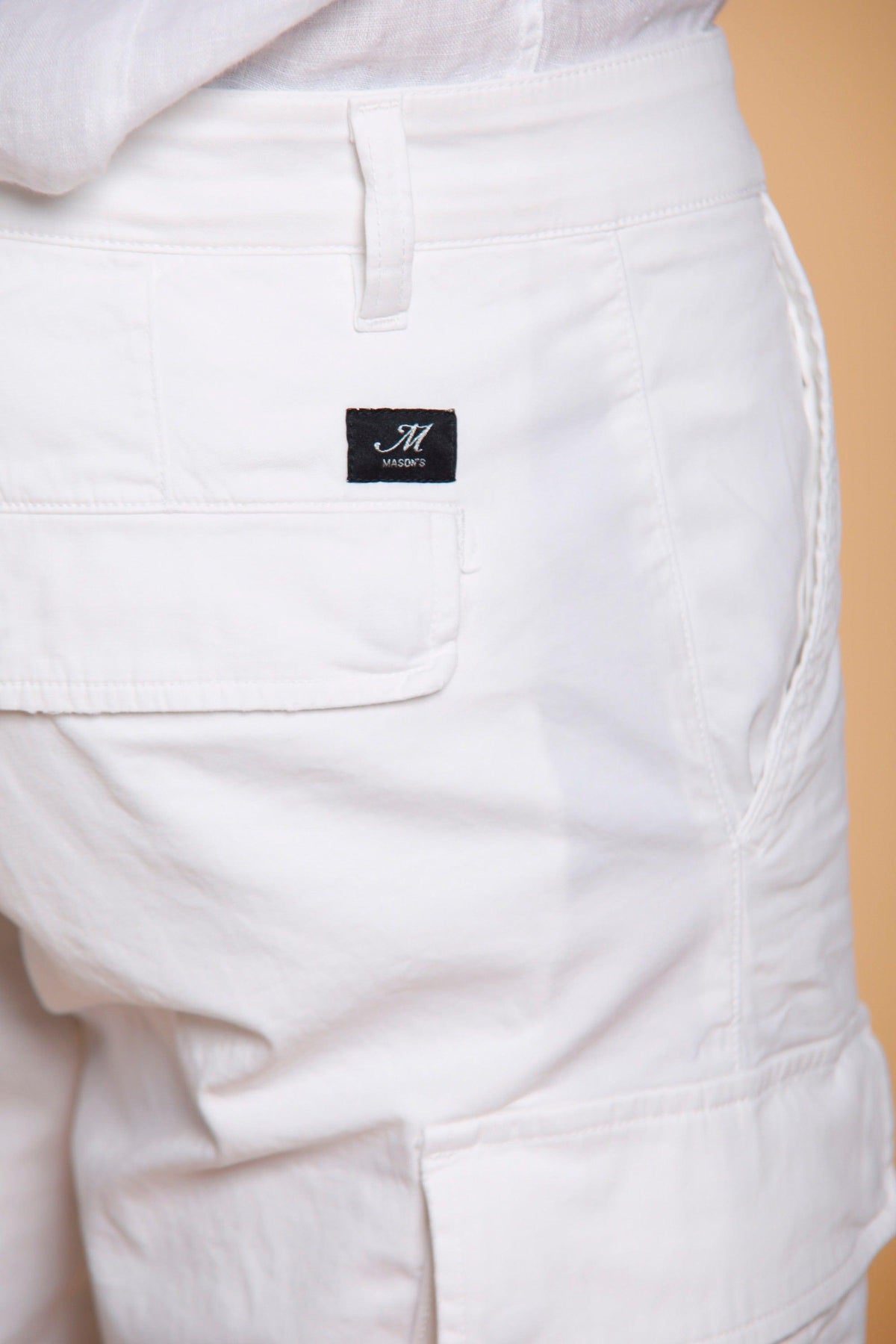 Bermuda uomo Mason's in raso stretch | Chile - Bianco - SS23 – Mason's BG